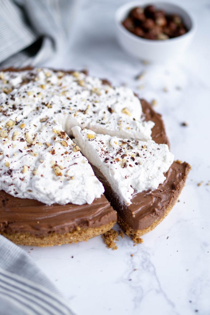 No Bake Nutella Tart with Amaretti Cookie Crust - Pina Bresciani