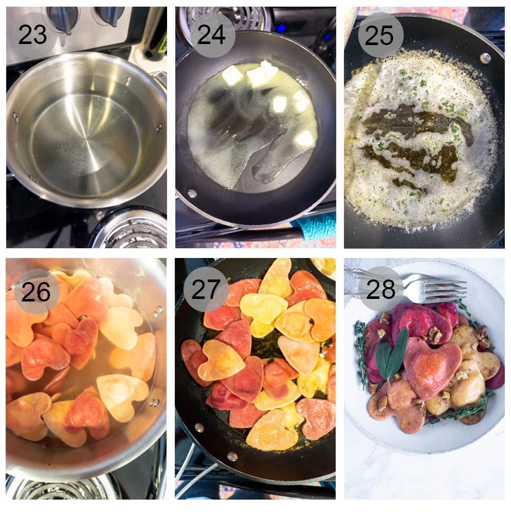 Beet Heart Ravioli with Ricotta and Thyme - Pina Bresciani