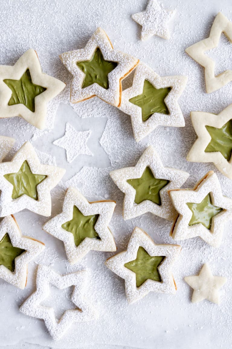Star Cookies with Pistachio Cream - Pina Bresciani