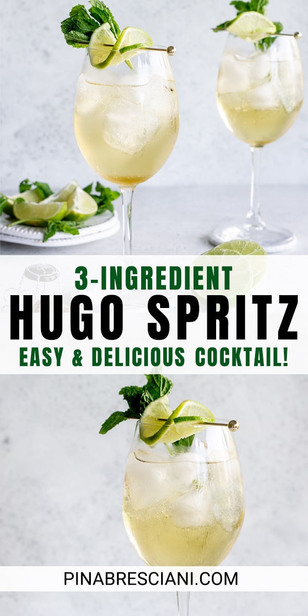 Hugo Cocktail - Delicious Elderflower and Prosecco Drink! - Pina Bresciani