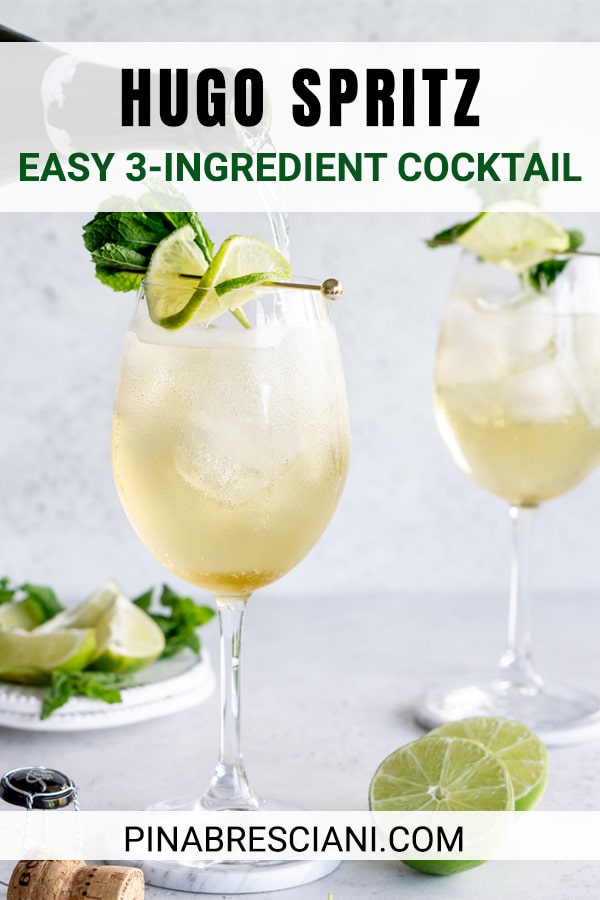 Hugo Cocktail - Delicious Elderflower and Prosecco Drink! - Pina Bresciani