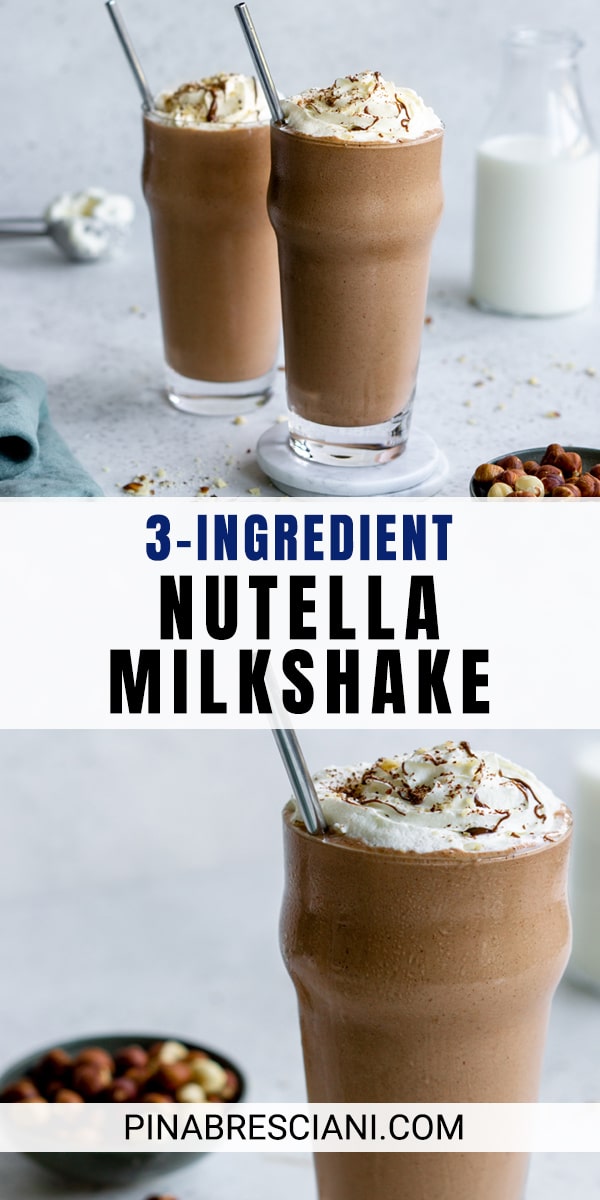 3-Ingredient Nutella Milkshake with Ice Cream - Pina Bresciani