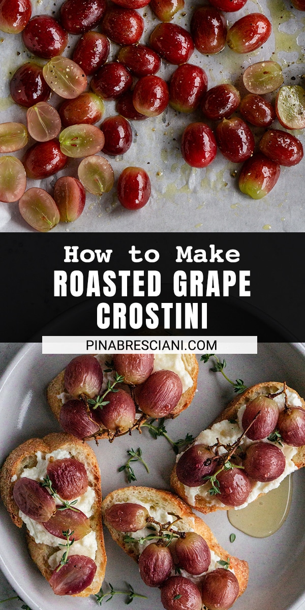Roasted Grape Crostini With Whipped Ricotta and Honey - Pina Bresciani