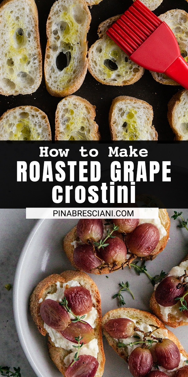 Roasted Grape Crostini With Whipped Ricotta and Honey - Pina Bresciani