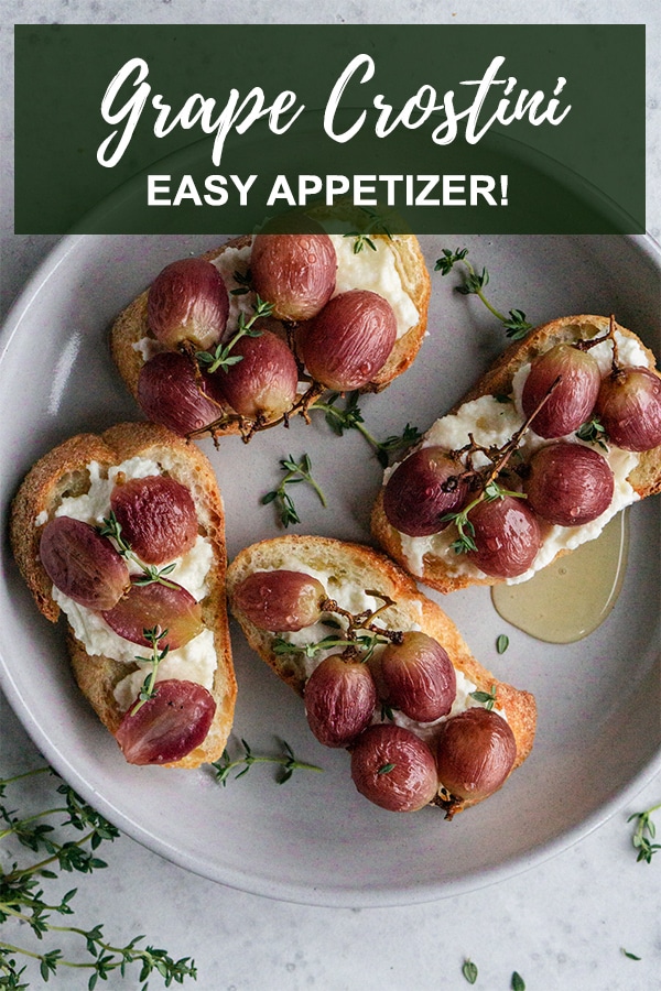 Roasted Grape Crostini With Whipped Ricotta and Honey - Pina Bresciani