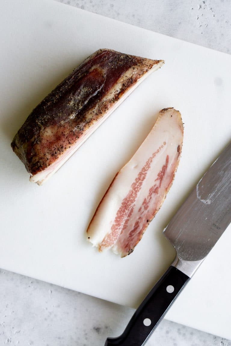 How To Cut Guanciale - Pina Bresciani