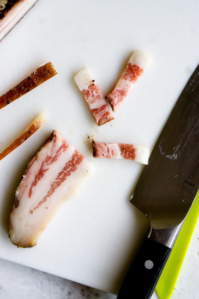 How To Cut Guanciale - Pina Bresciani