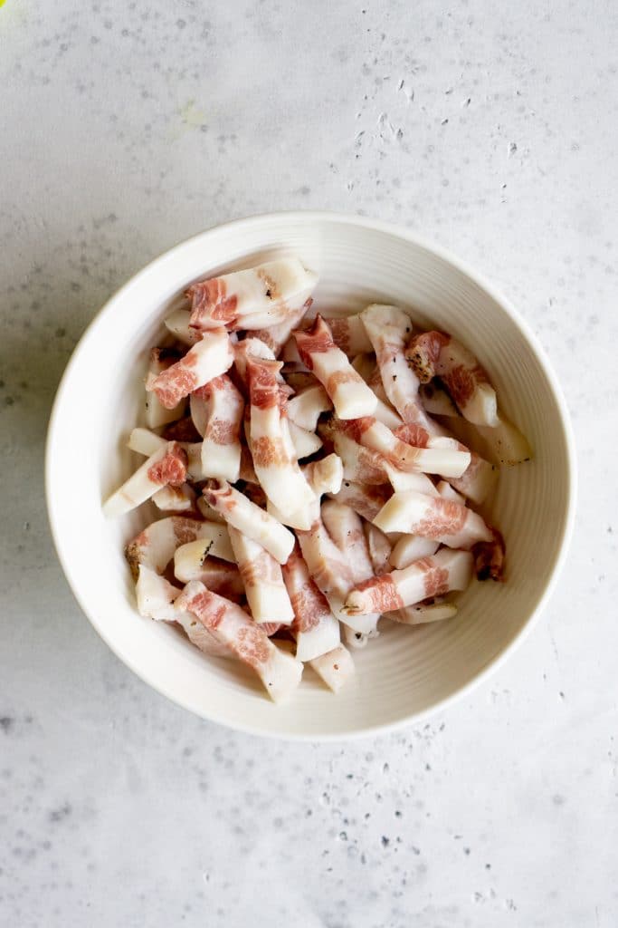 How To Cut Guanciale - Pina Bresciani