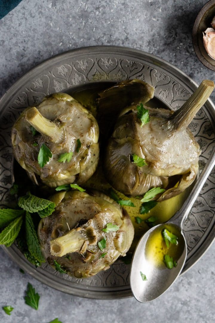 Roman Artichokes (Carciofi Alla Romana) - Pina Bresciani