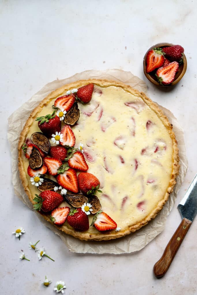 Strawberry and Ricotta Crostata with Fig Jam - Pina Bresciani