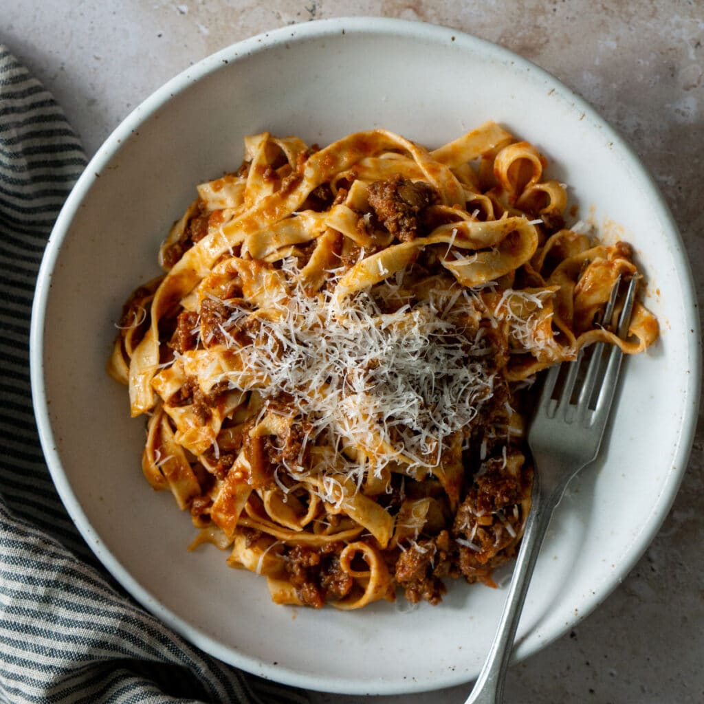 Homemade Tagliatelle Alla Bolognese, Step by Step - Pina Bresciani