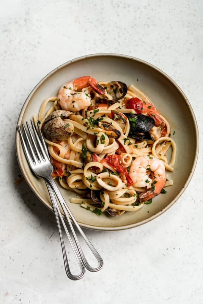 Italian Seafood Pasta (Scialatielli allo Scoglio) - Pina Bresciani