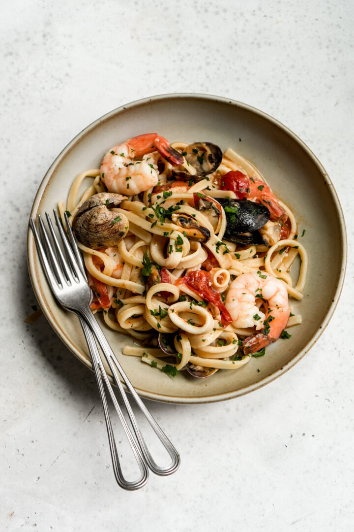Italian Seafood Pasta (Scialatielli allo Scoglio) - Pina Bresciani