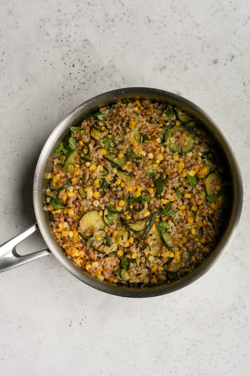 Italian Farro with Zucchini and Corn - Pina Bresciani