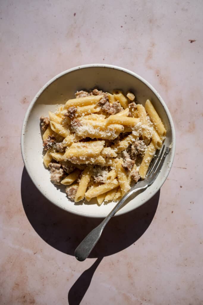 Pasta Alla Norcina {Authentic Recipe, Ready in 25 Minutes} - Pina Bresciani