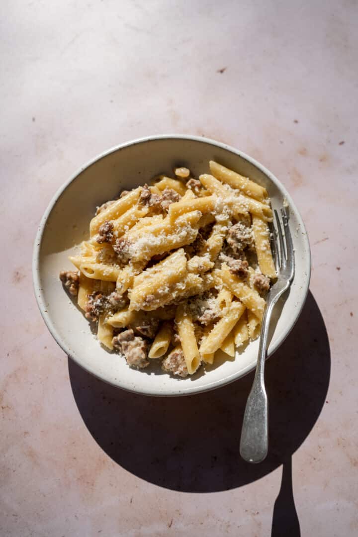 Pasta Alla Norcina {Authentic Recipe, Ready in 25 Minutes} - Pina Bresciani