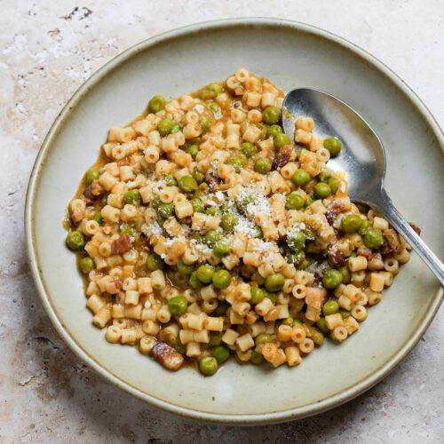 Pasta e Piselli with Pancetta (Italian Peas and Pasta Recipe) - Pina ...