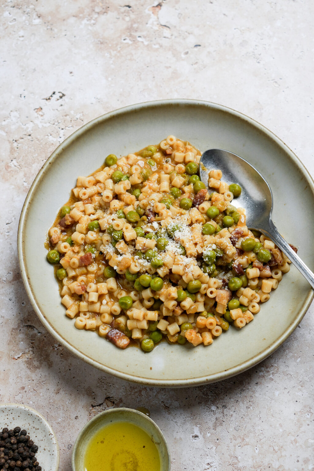 Pasta e Piselli with Pancetta (Italian Peas and Pasta Recipe) - Pina ...