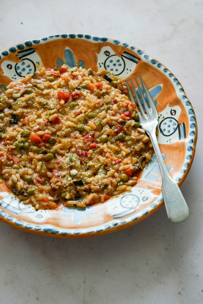Mom’s Mixed Vegetable Risotto with Tomatoes - Pina Bresciani